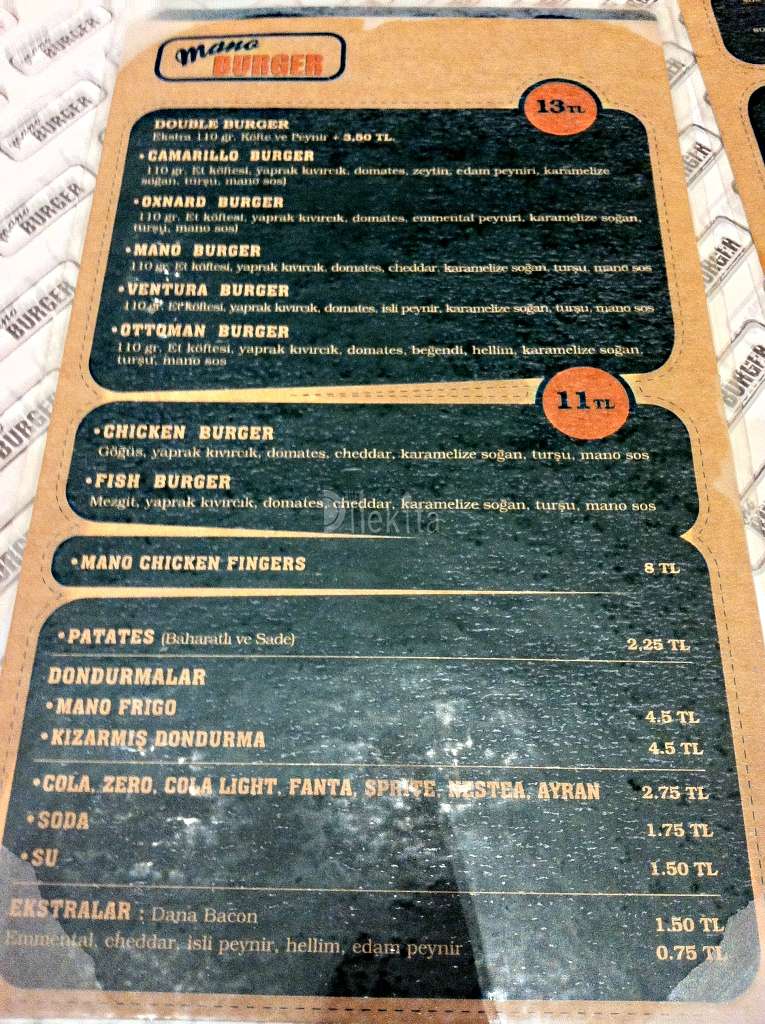 Mano Burger : | Dilekita Mekan Rehberi